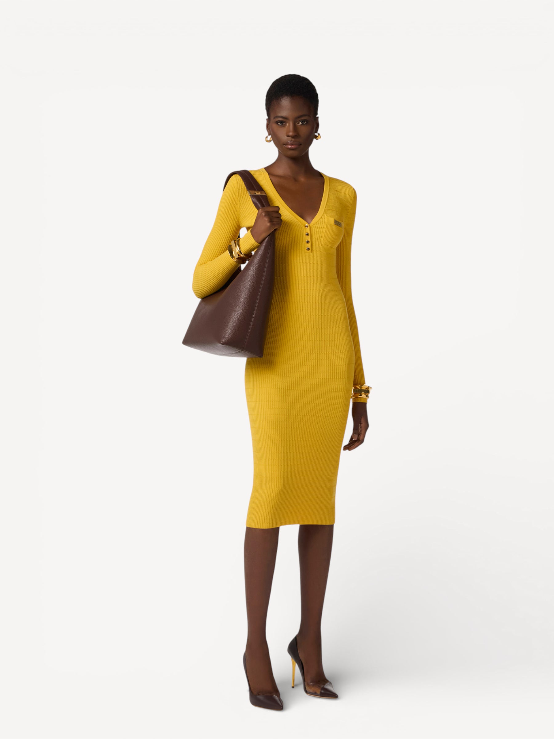 Knitted Micro-Braided Dress - Sun