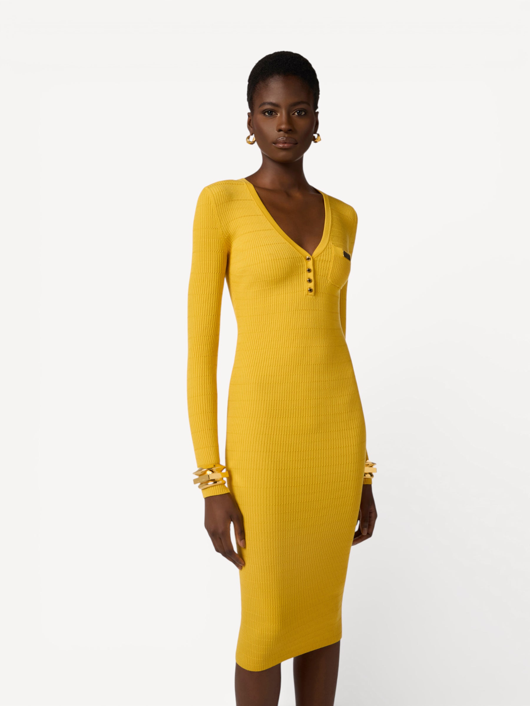 Knitted Micro-Braided Dress - Sun