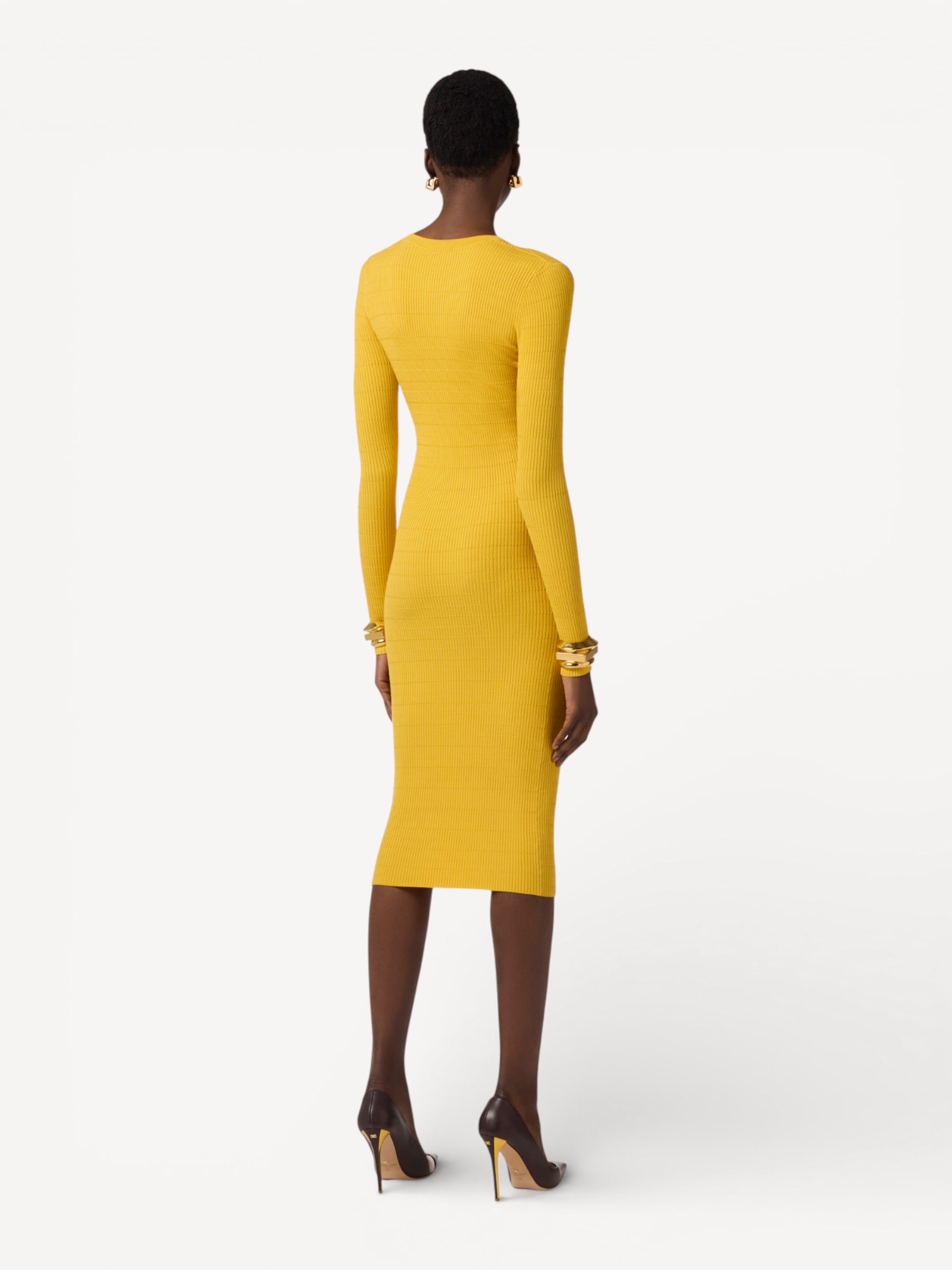 Knitted Micro-Braided Dress - Sun